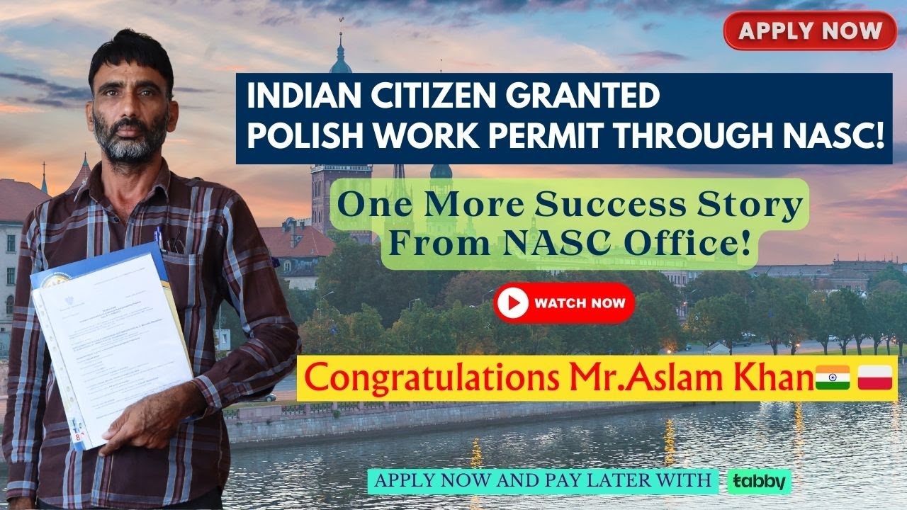 Indian 🇮🇳 Citizen Mr.Aslam Khan Granted Poland Work Permit through # ...