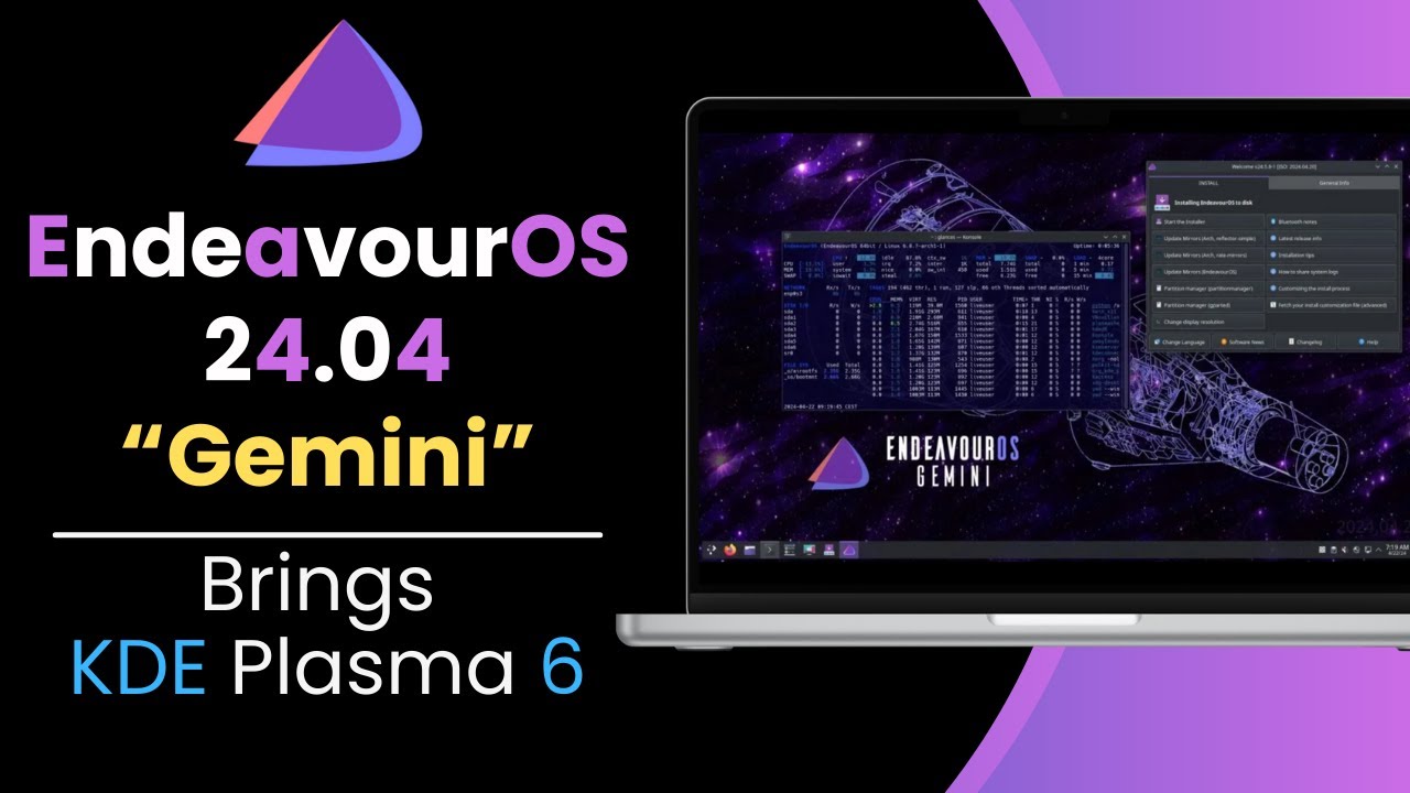 EndeavourOS 24.04 “Gemini” has Arrived with KDE Plasma 6 - YouTube