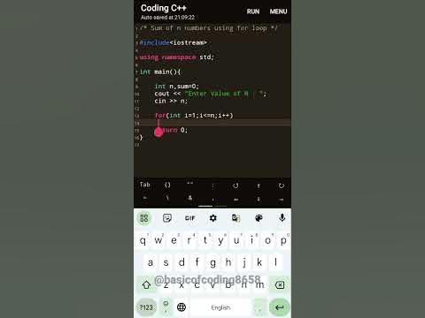 #10 Calculate Sum of n natural numbers in C++ #cpp#sumofnumbers#basicofcoding#coding#shorts# ...