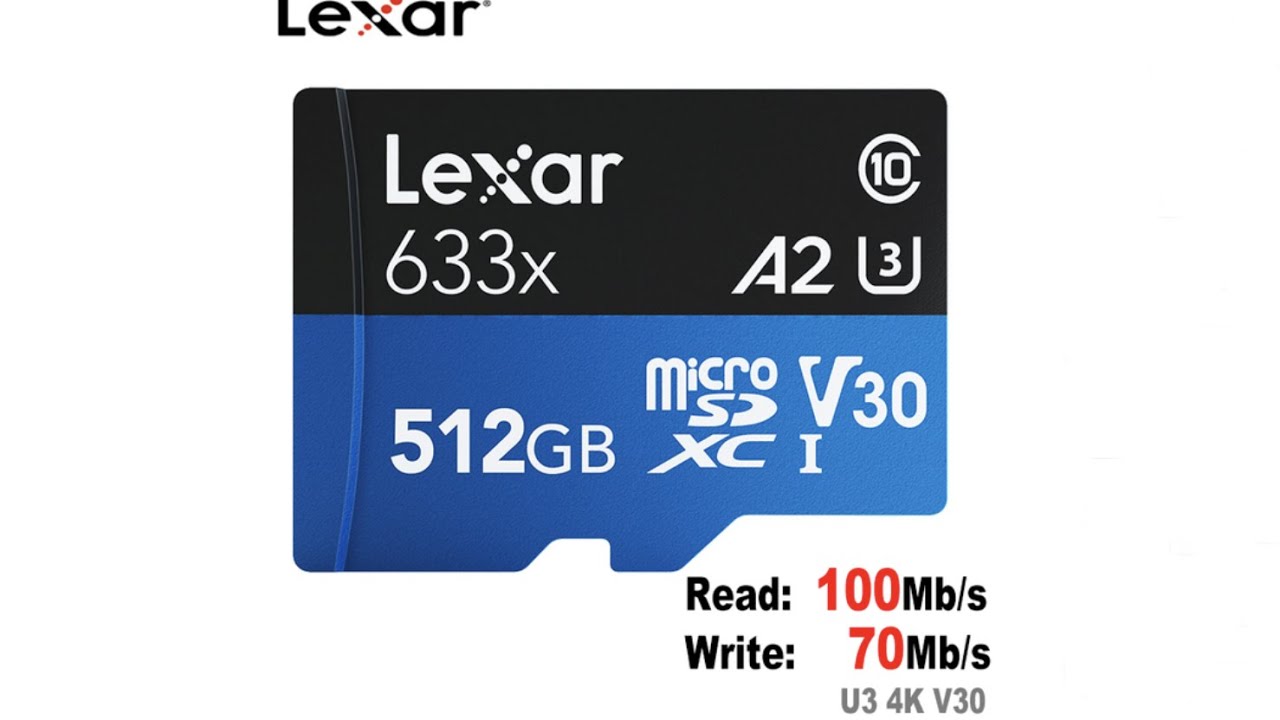 Lexar Micro SD - 512GB.SD/TF. U3 4K.V30. - YouTube