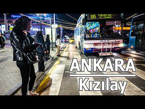 Kızılay Gece Yürüyüş Turu | 4K Night Walk in the Heart of Ankara