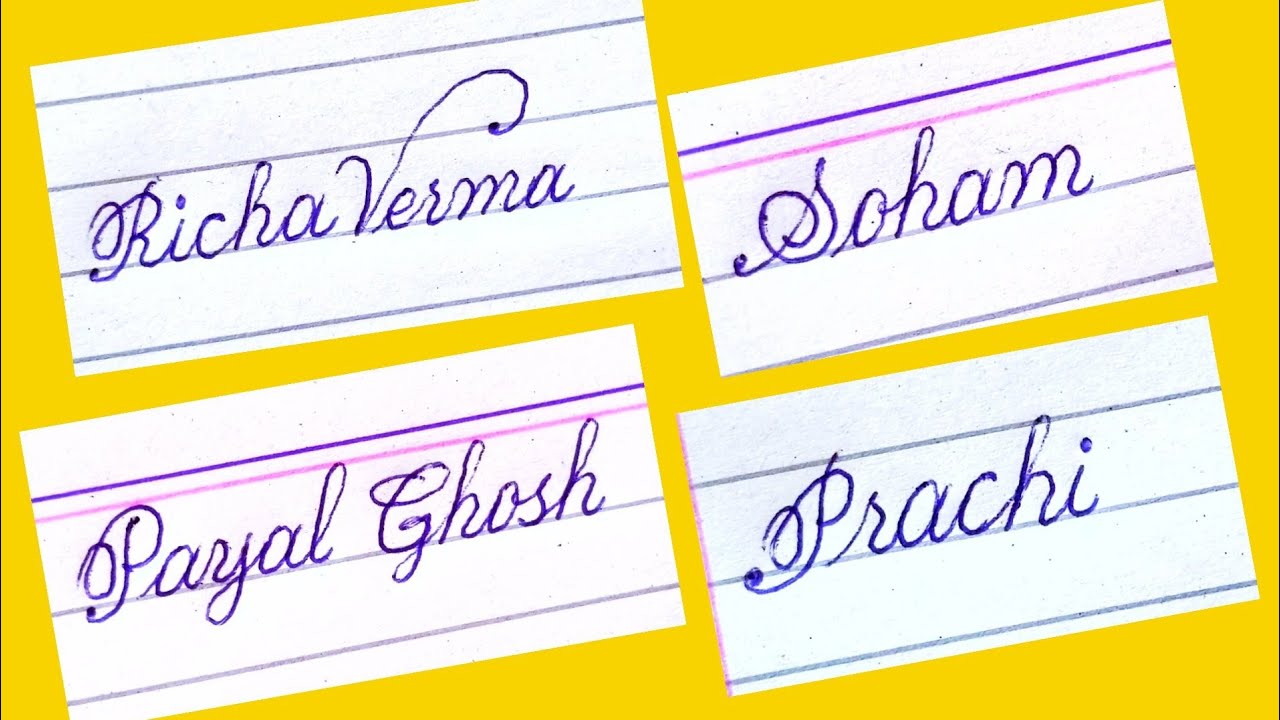Stylish naming calligraphy with ball pen | Subscriber name writing ...