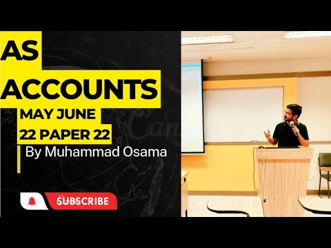 AS Accounting May June 2022 paper 22 question number 3 #accounting #GCE ...