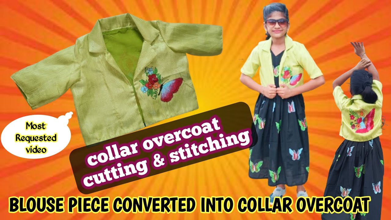 collar overcoat cutting and stitching|Ladies Coat Collar Neck cutting ...