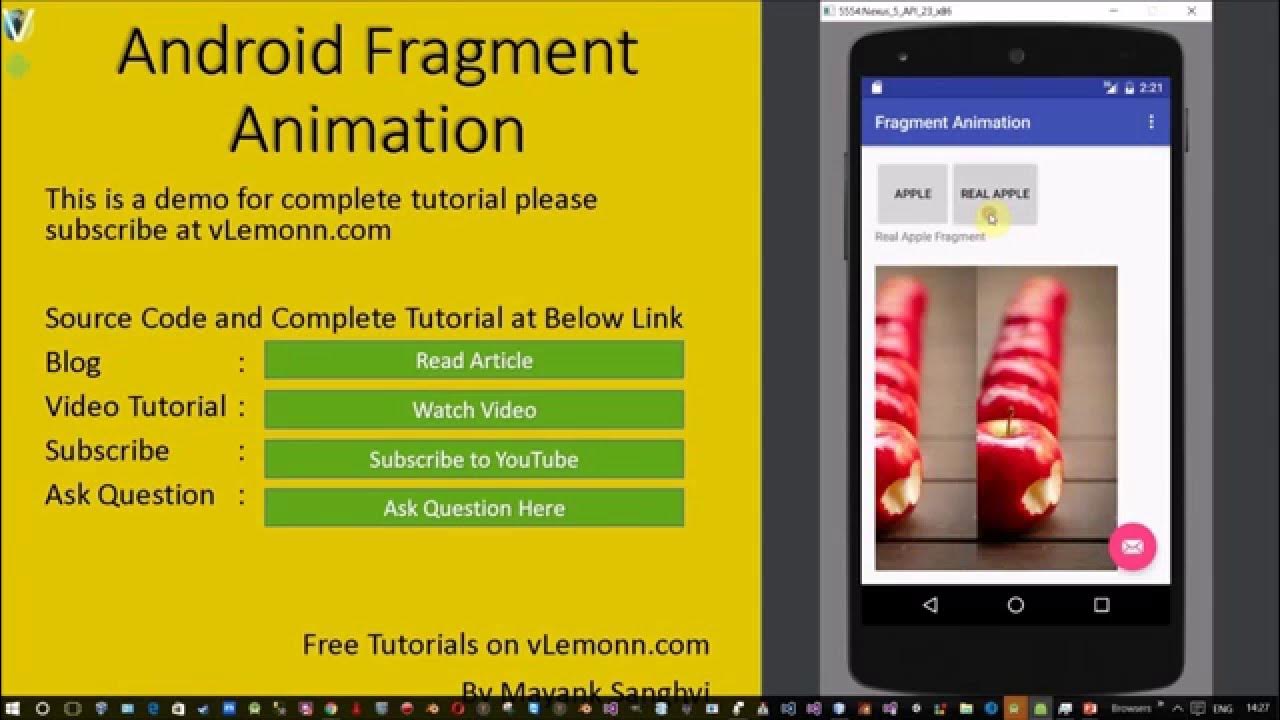 Android Animate Fragment Using Custom Animation - YouTube