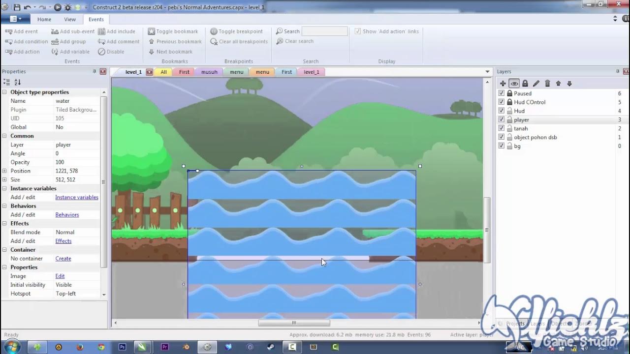 Create Tiled Water 2D Game Art Tutorial And Add Water Animation in ...