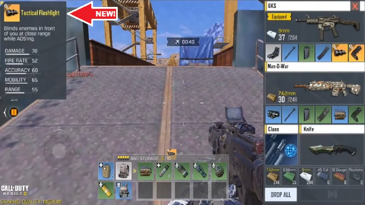 *NEW* USE OF TACTICAL FLASHLIGHT ATTACHMENT IN BATTLE ROYALE COD MOBILE ...