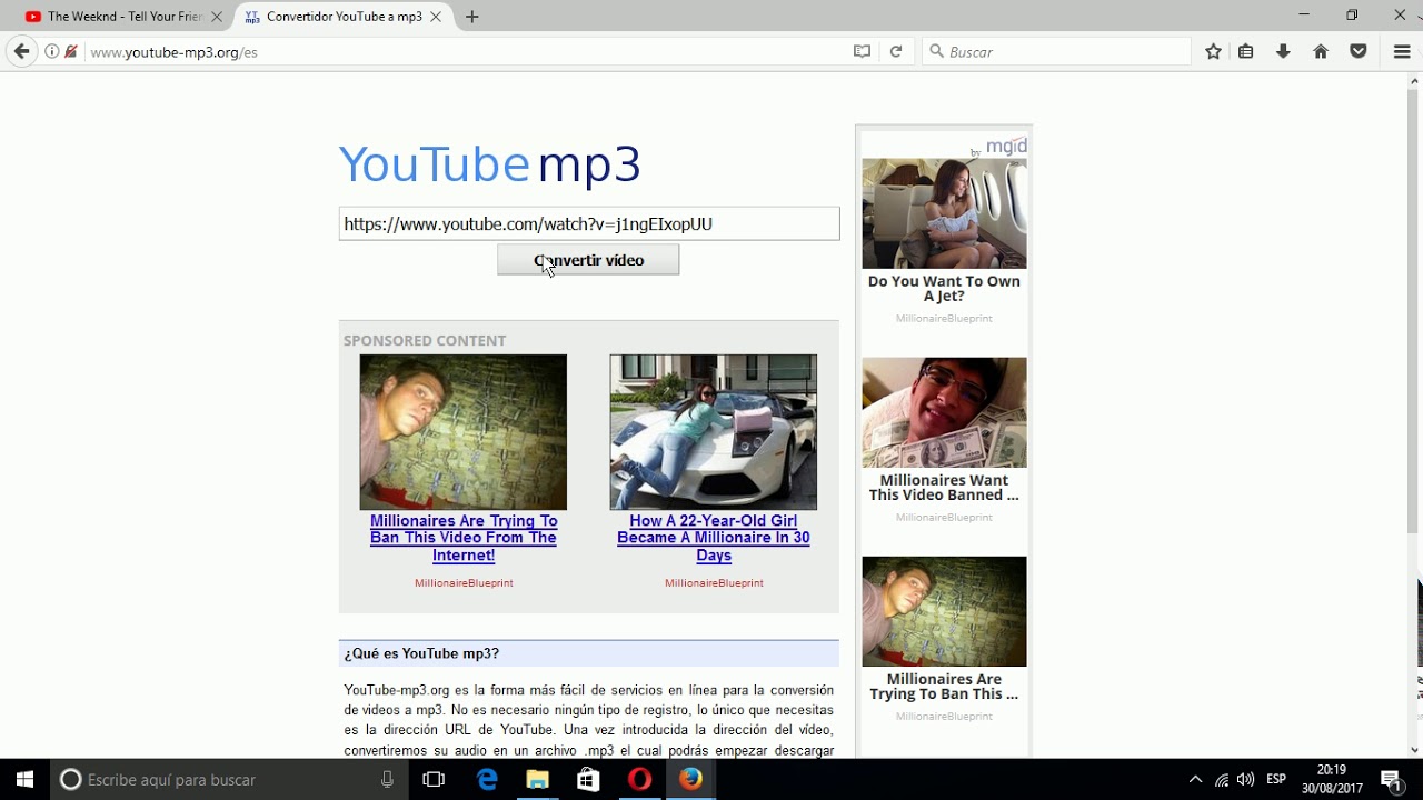 Tutorial de cómo descargar una musica en formato MP3 - YouTube