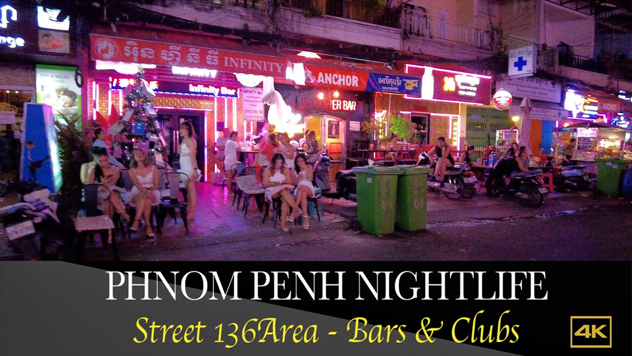 Street 136 Phnom Penh Cambodia Nightlife 26th December 2023 1AM - YouTube