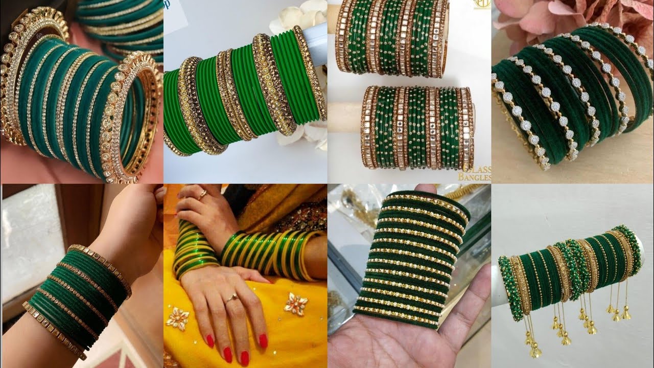 Sawan special green chudiyan designs | सावन की हरी चूड़ियां | party ...
