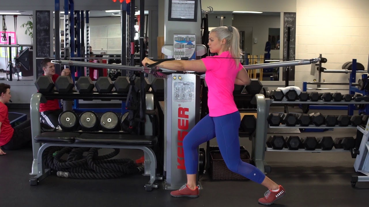 Keiser Push and Pull Split Stance - YouTube