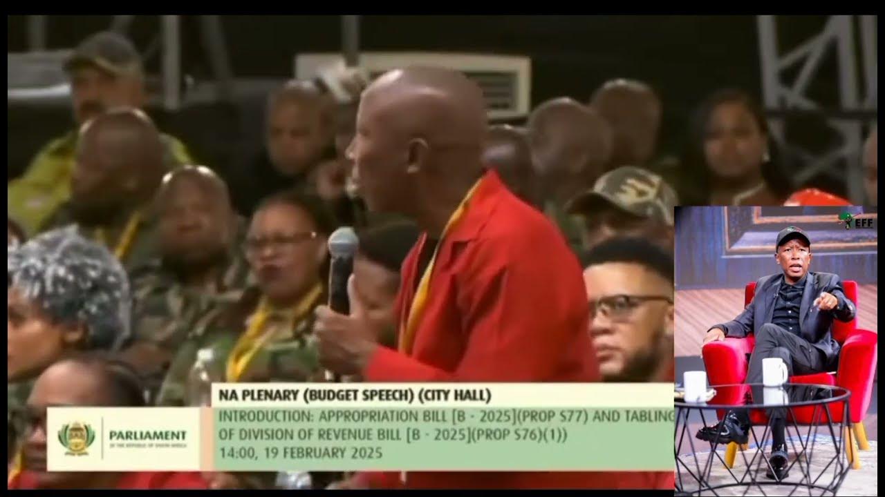 EFF leader Julius Malema expressed outrage after the budget speech was postponed to March - YouTube