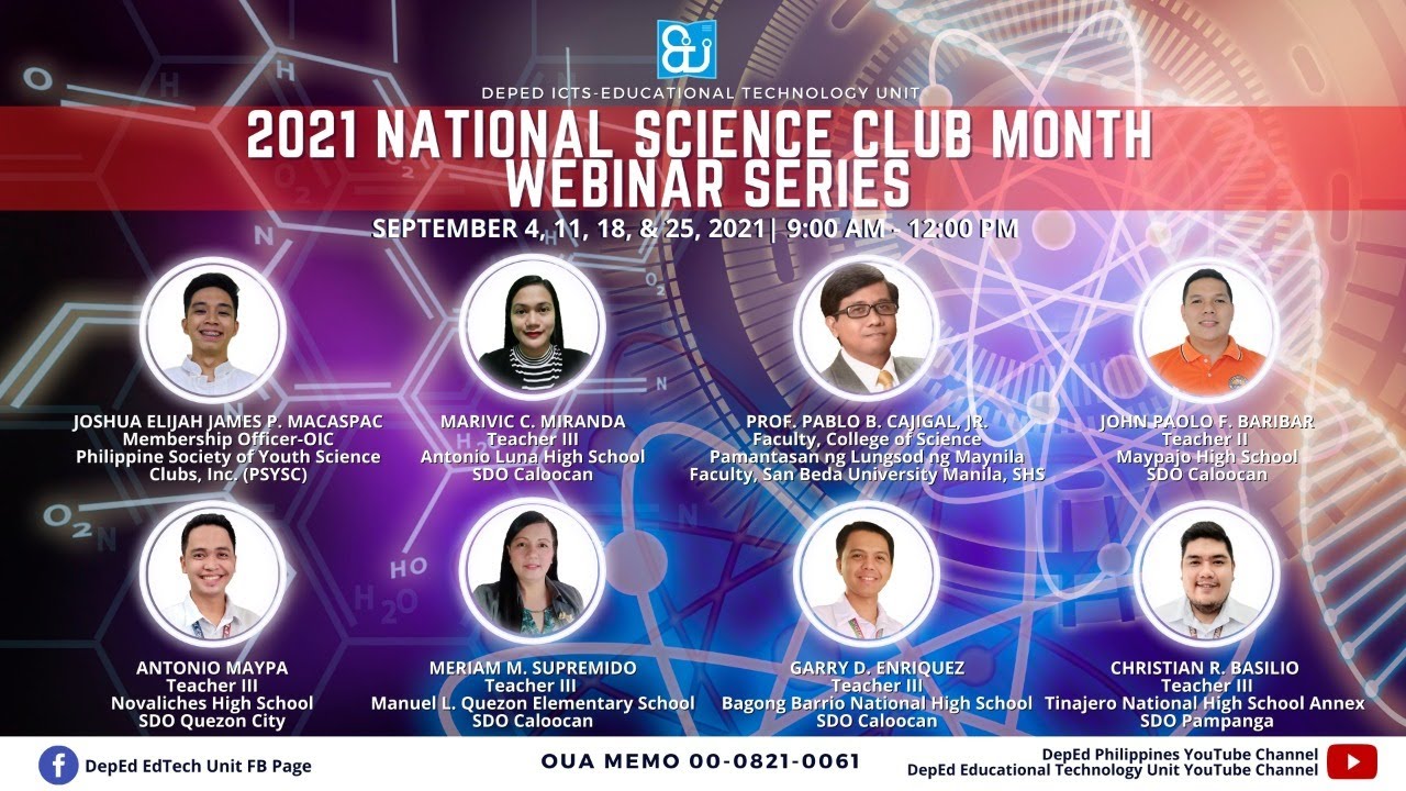 NATIONAL SCIENCE CLUB MONTH WEBINAR SERIES - WEEK 2 - YouTube