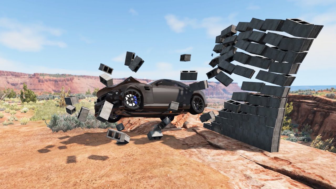 Cars vs Brick Wall #1 – BeamNG.Drive - YouTube