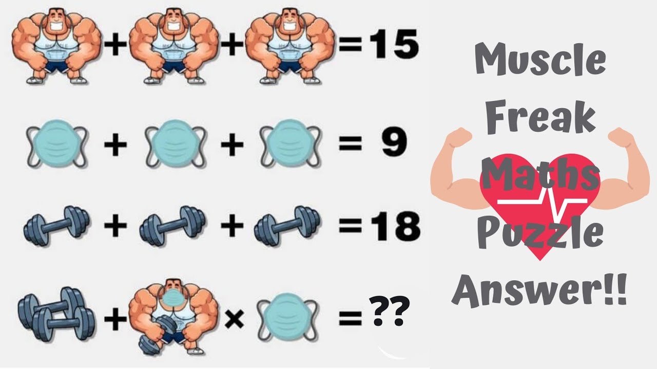 Muscle freak Maths Puzzle Answer! Viral picture puzzle! Trending socila ...