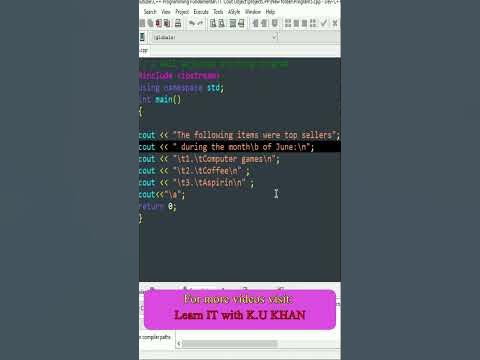 #Backspace as an Escape Sequence in C++ with example practical ||Theory ...