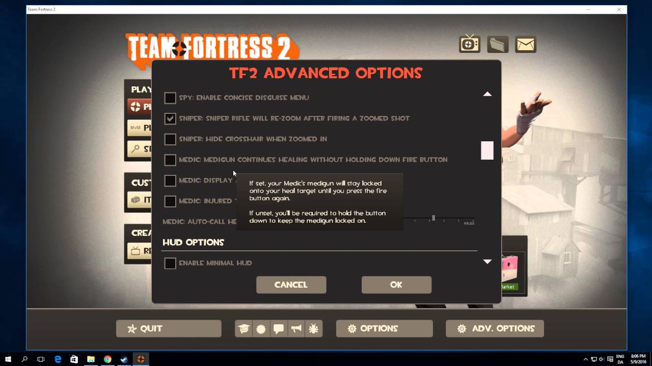 How To Enable Minimal HUD In TF2 - YouTube