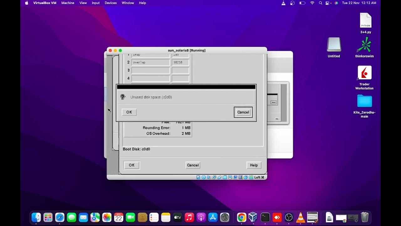 Sun Solaris8 on oracle Virtual Box - YouTube