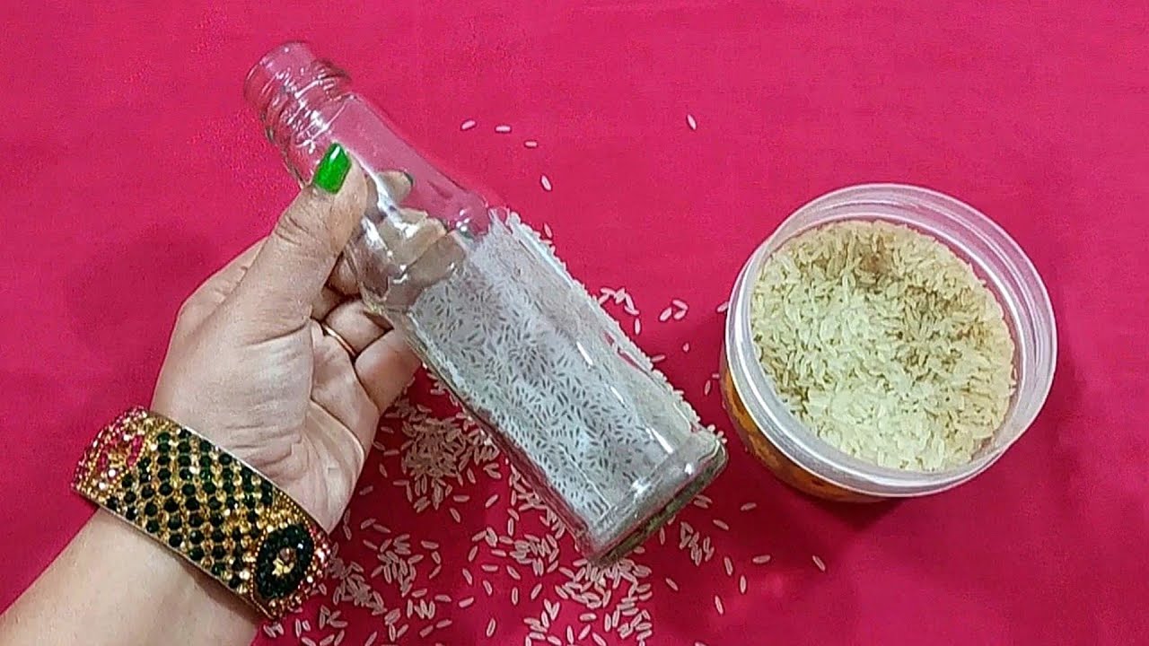 Amazing craft using waste bottle and rice | Unique Home Decor Idea ...