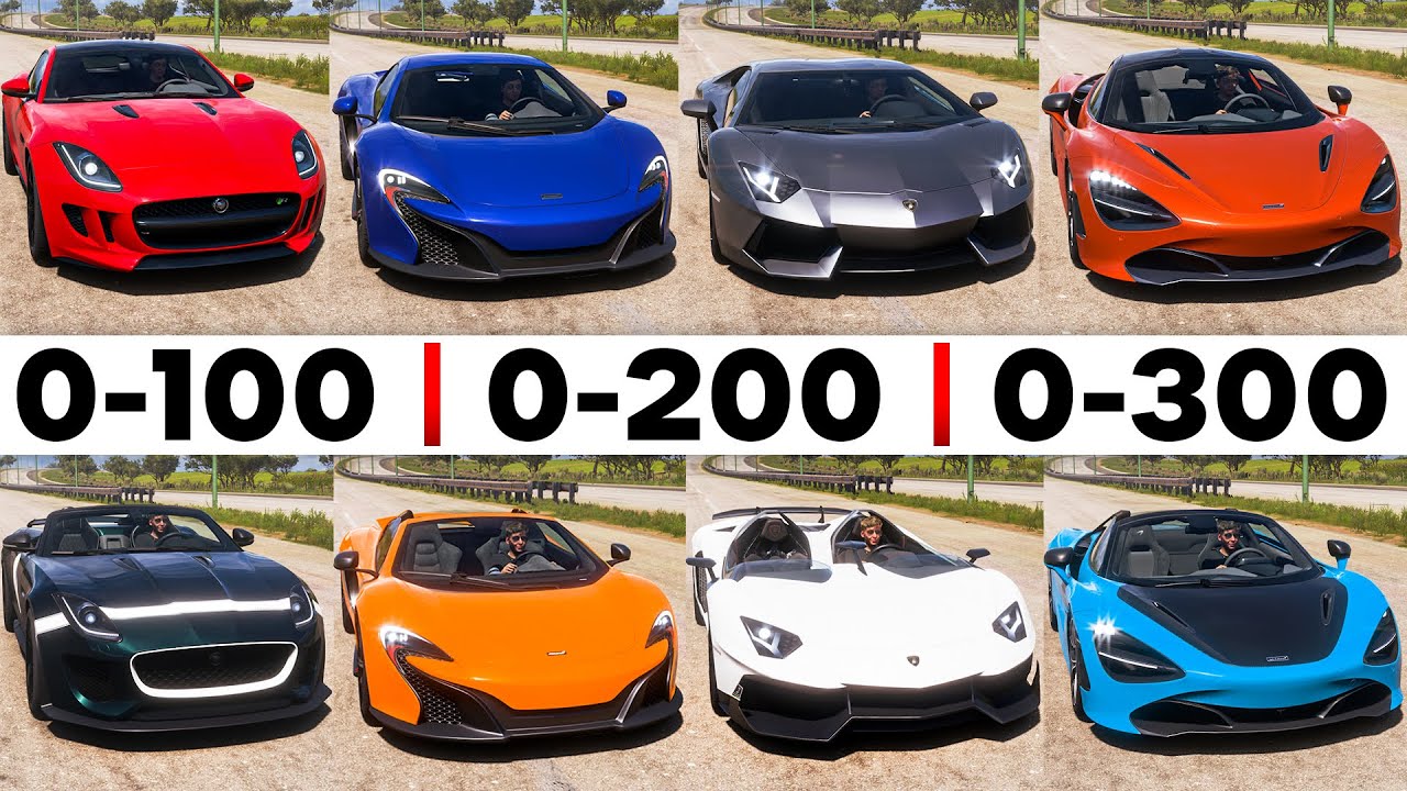 FH5 Acceleration Battle | Coupe's VS Spiders | Aventador, 650S, 720S, F ...