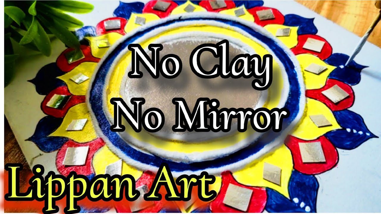 Lippan Mirror Art without Using Clay& Mirror| Easy Lippan Art #trending ...