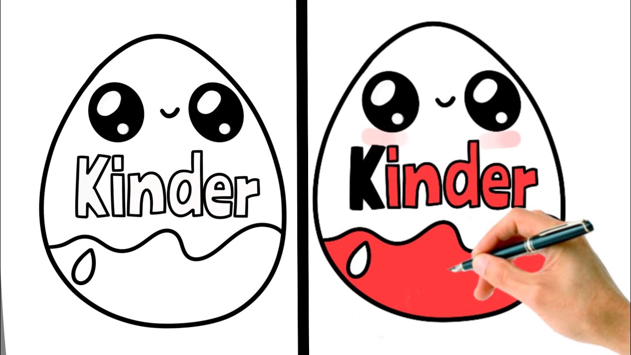 EASY HOW TO DRAW KINDER EGG 🥚 COLOR AND DRAWING TUTORIAL FOR KIDS ☺️🤩 ...