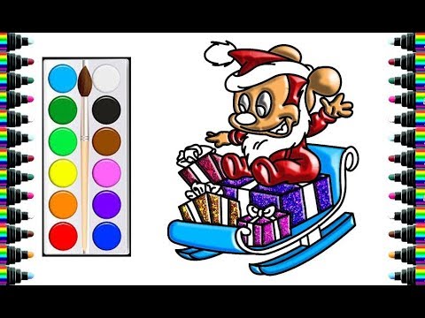 How to draw snowmobiles and Mickey Mouse for children - drawing and ...