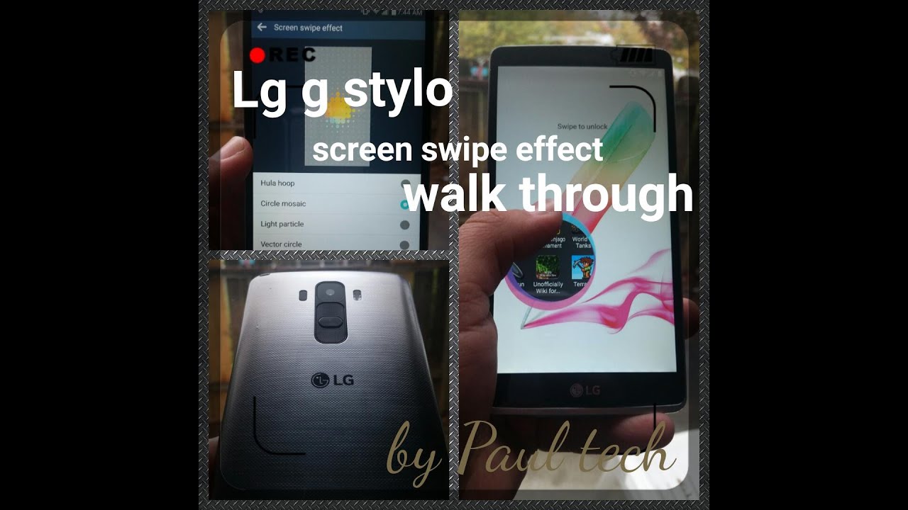 Lg g stylo screen swipe effect walk through - YouTube