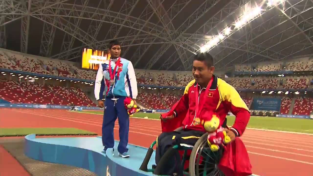 Athletics (Day 5 Afternoon) Men's Shot Put F56/57 Victory Ceremony ...