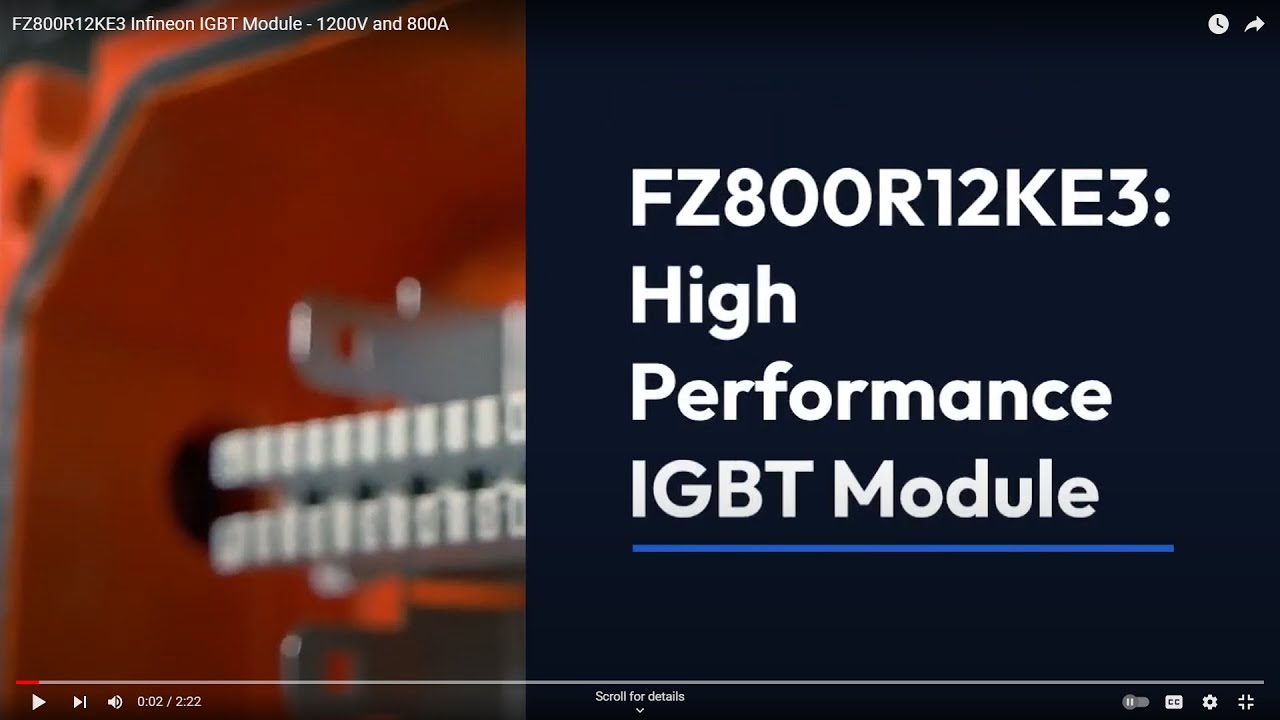 FZ800R12KE3 Infineon IGBT Module - 1200V and 800A - YouTube