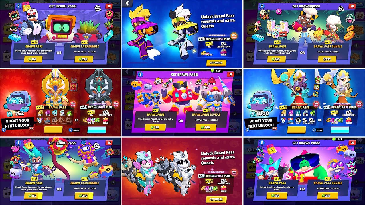 ALL BRAWL PASS UNLOCK ANIMATIONS | Season 1 to 41 | Brawl Stars - YouTube