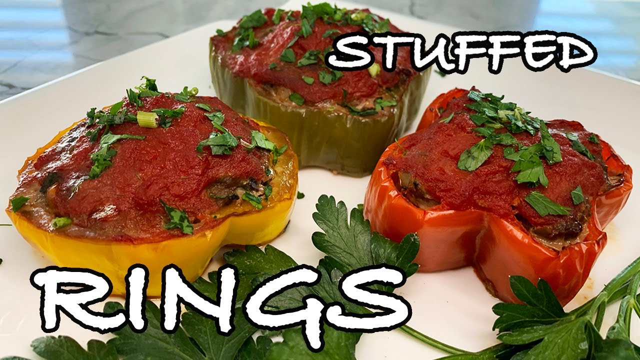 Hamburger Stuffed Bell Pepper Rings Ground Meat Recipe Фаршированный ...