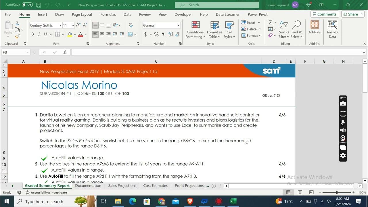 New Perspectives Excel 2019 | Module 3 SAM Project 1a | Scrub Jay ...
