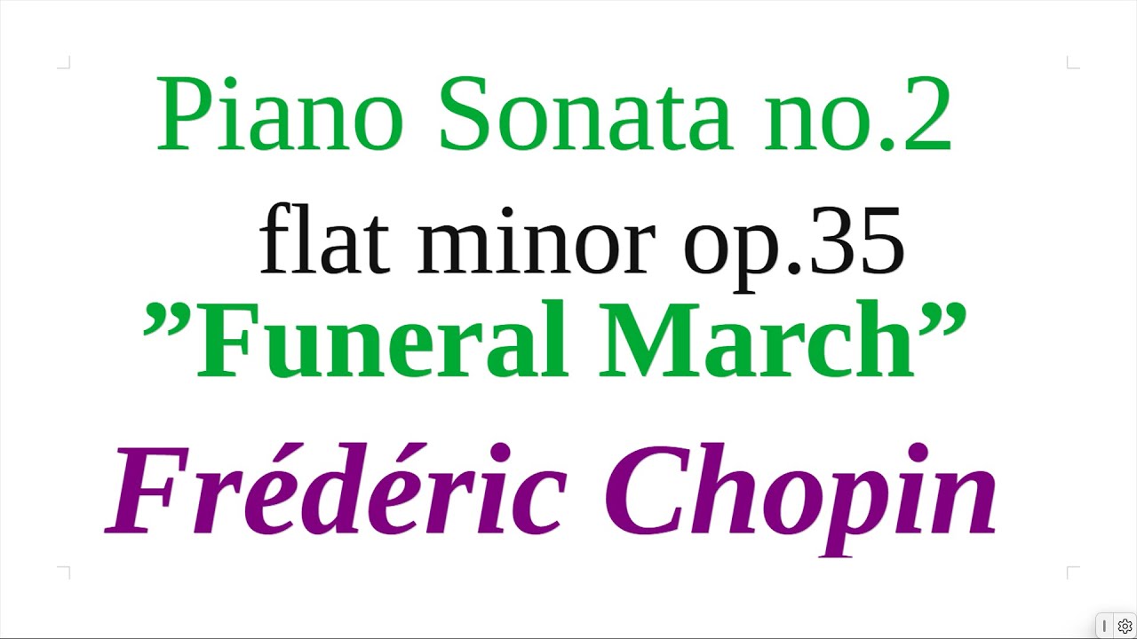 Piano Sonata no 2 flat minor op 35 ”Funeral March” Frédéric Chopin ...
