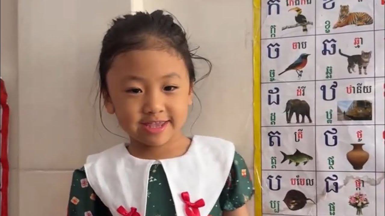My first daughter teaching her twin sisters - YouTube