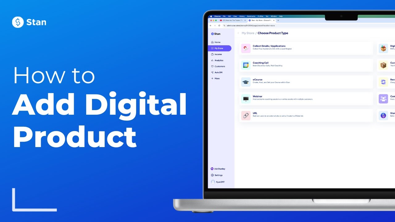 How To Add A Digital Product To Stan Store - YouTube