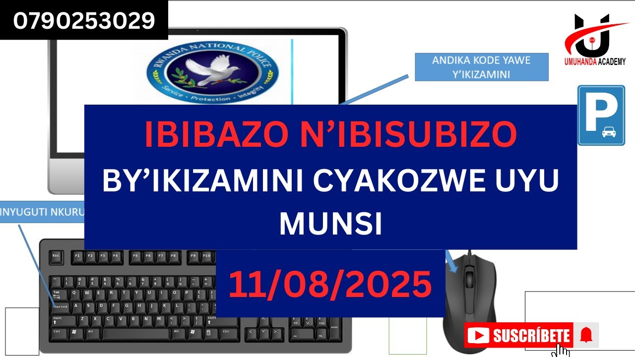 🚨AMATEGEO Y'UMUHANDA. 🖥️ IBIBAZO N'IBISUBIZO BY'IKIZAMINI CYA ...