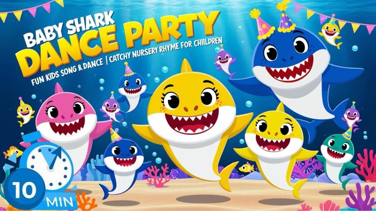 Baby Shark Dance Party | Fun Kids Song & Dance | Catchy Nursery Rhyme ...