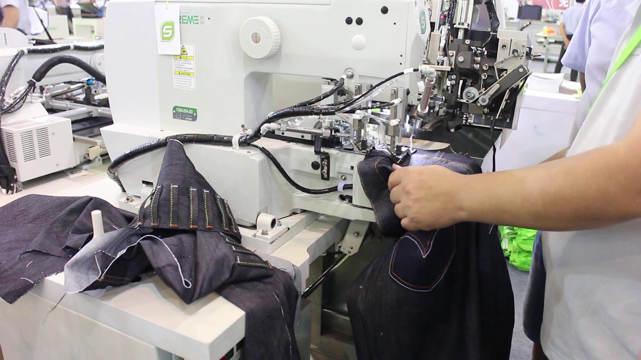 AUTOMATIC DOUBLE NEEDLE BELT LOOP SETTER, MODEL SP-254-ZD - YouTube