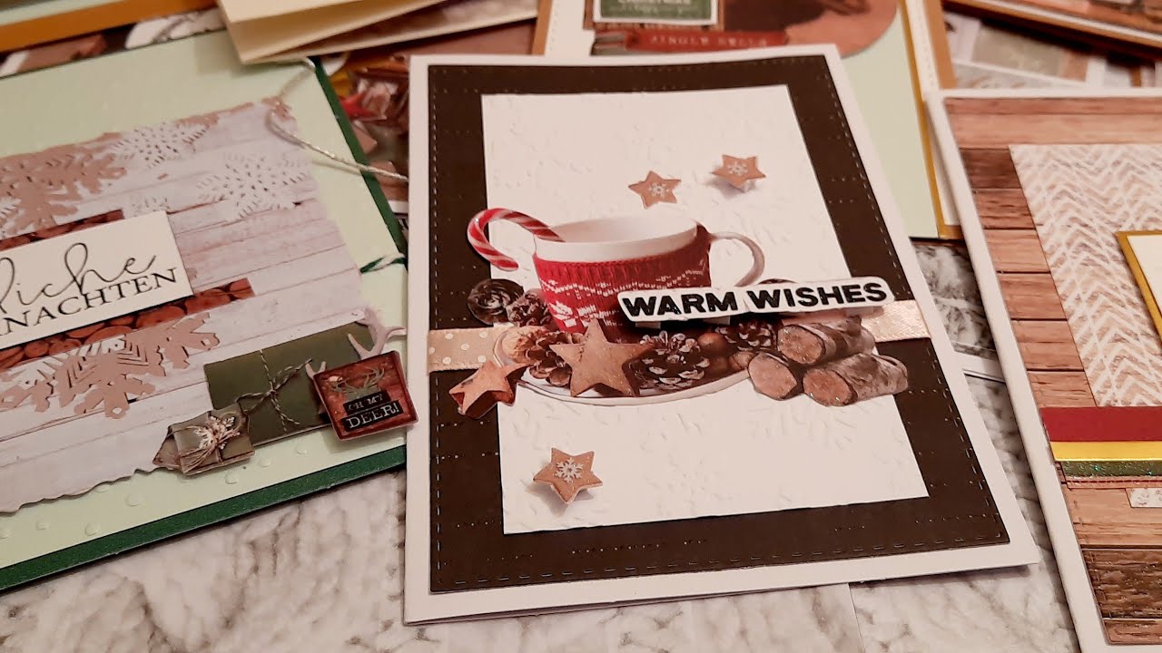 16 Karten mit DIY Card making Block von Action, Karten basteln, Resten ...