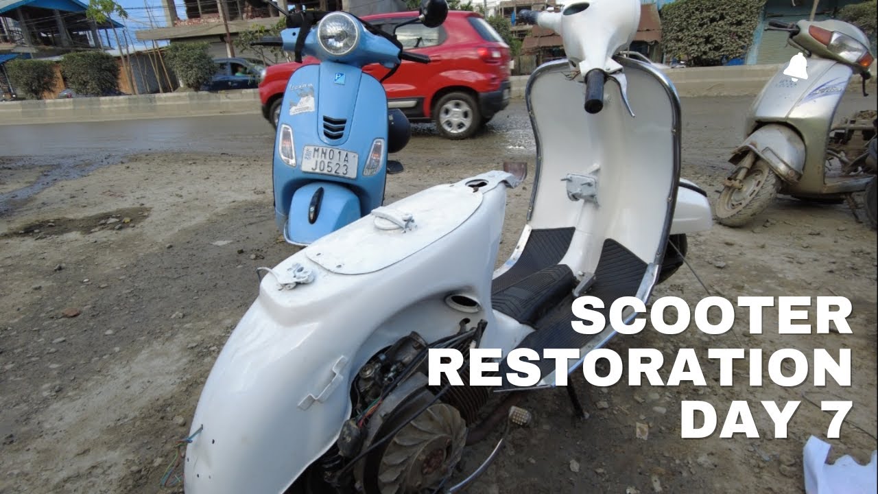 SCOOTER RESTORATION DAY 7: Almost 80% completed now. - YouTube