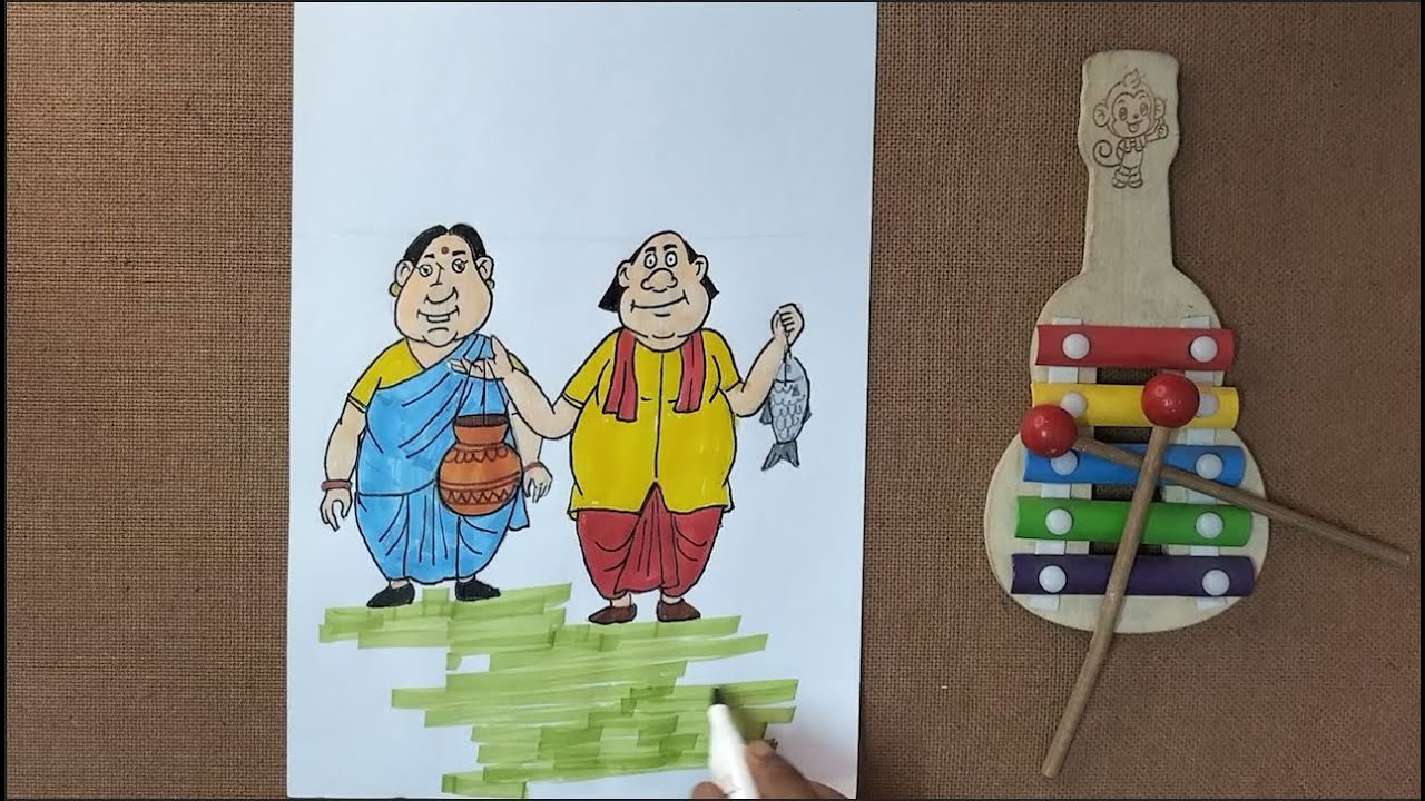 How to draw Gopal bhar | Gopal drawing step by step | Gopal bhar with ...
