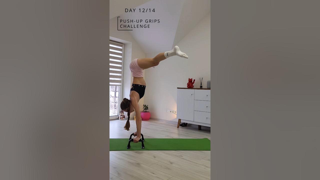💪 DAY 12/14: PUSH-UP GRIPS CHALLENGE 🔥 Mastering the Art of Handstands 🤸‍♀️ #calisthenics # ...