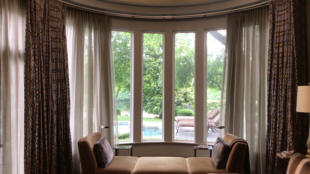 BTX curved motorized drapery tracks - YouTube