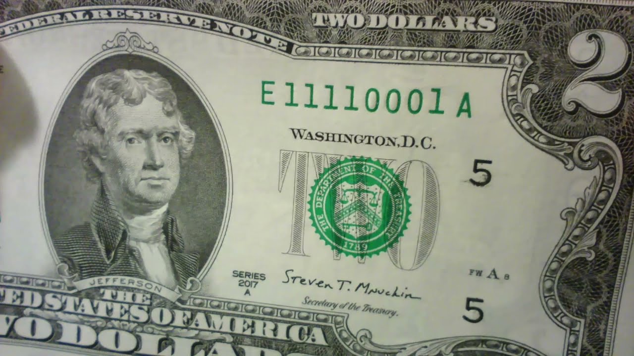 NEW Binary Serial Number $2 Bills Found! - YouTube