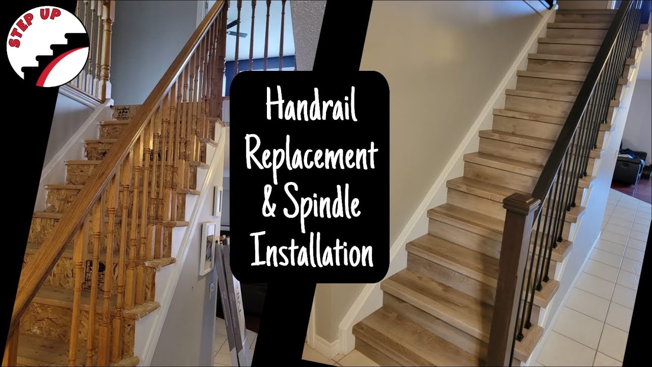 How to attach spindles to a handrail - YouTube