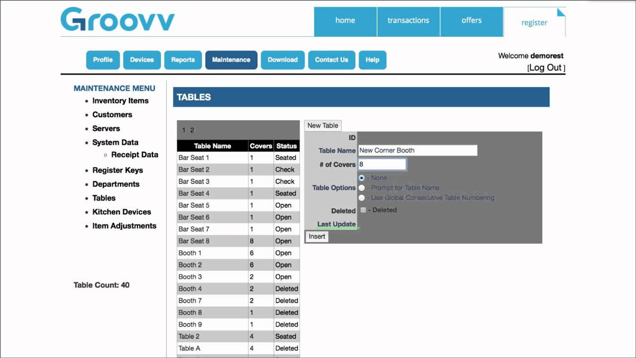 Back Office - Setting Up Tables - YouTube