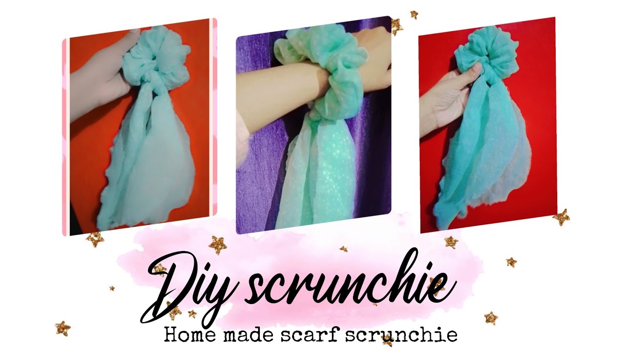 DIY scarf scrunchie | ghar par scrunchie kaise banaye | scrunchie ...