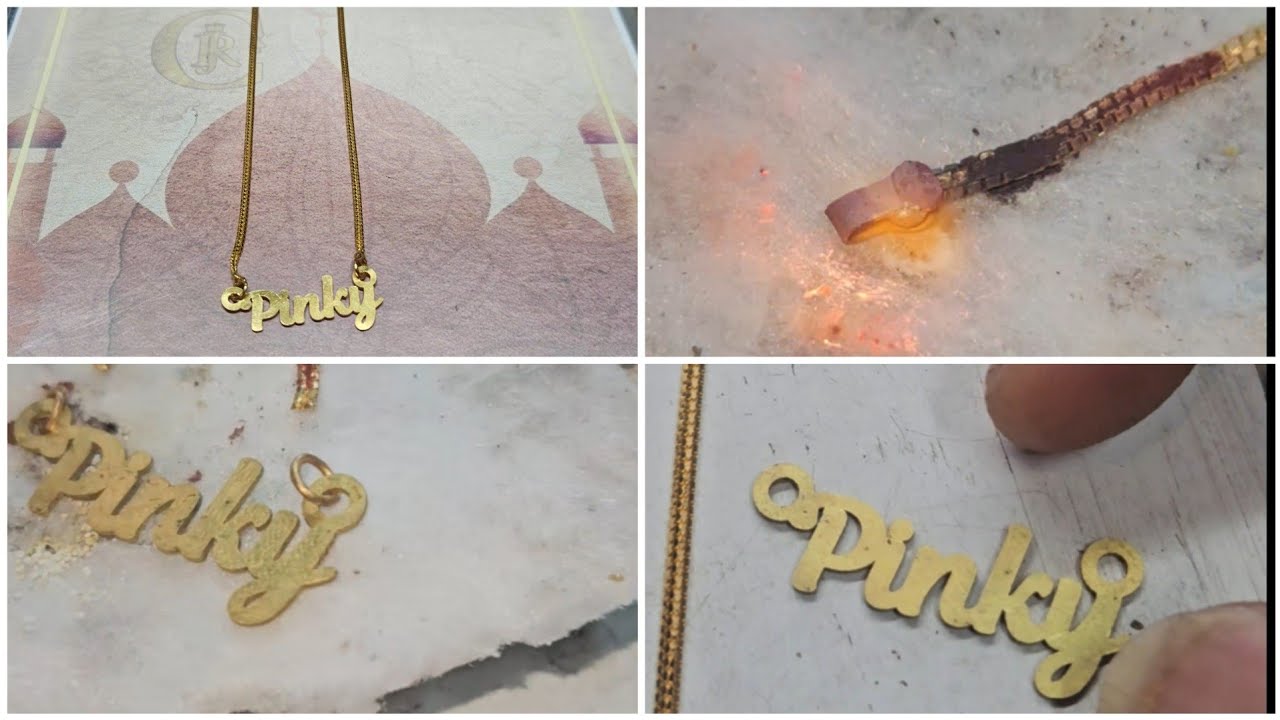gold name pendat chain #goldchain makingjewellery hallmarking jewellery ...