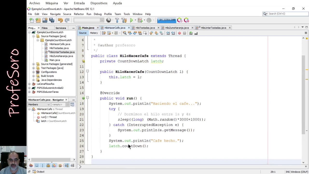 Ejemplo uso clase CountDownLatch de Java - YouTube